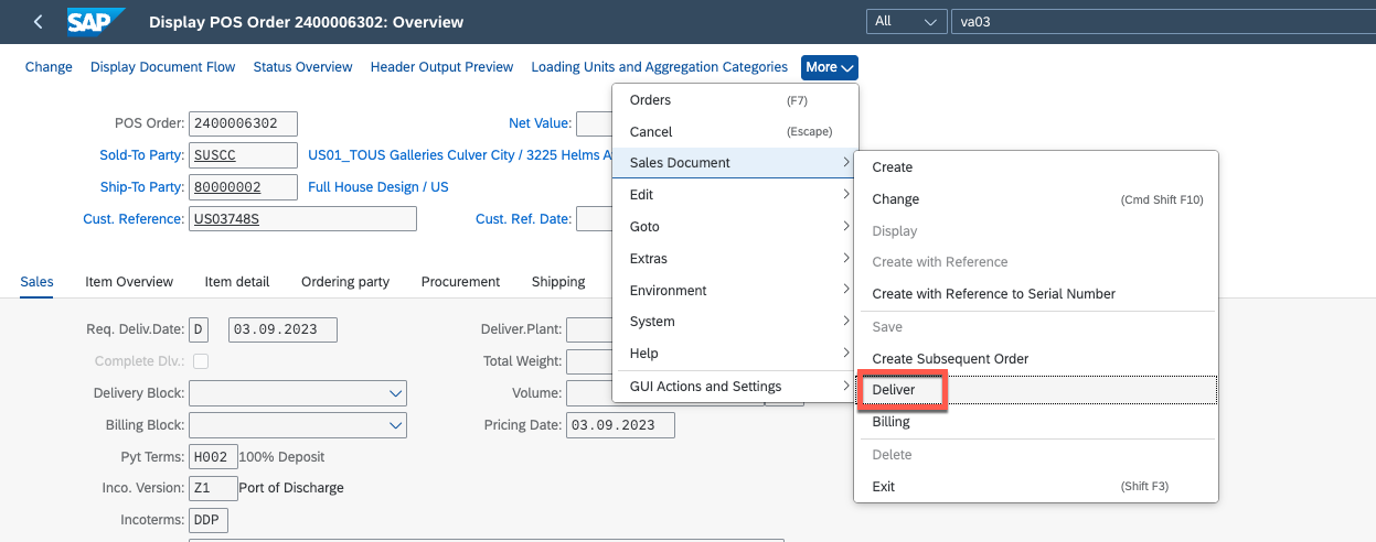 SAP-SD: Create Delivery Note and assign batch and PGI
